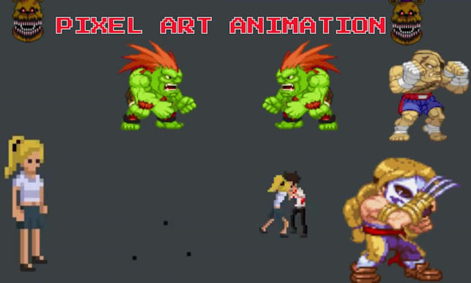 Hacer hoja de sprites de pixel art animación de personajes de juegos 2d ...
