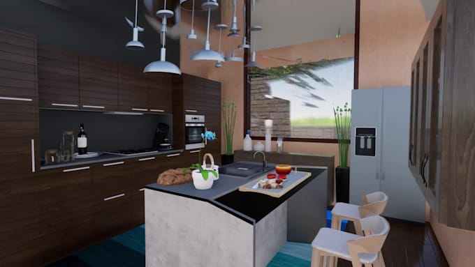 3d house design animation, exterior, interior design by Savini48 | Fiverr