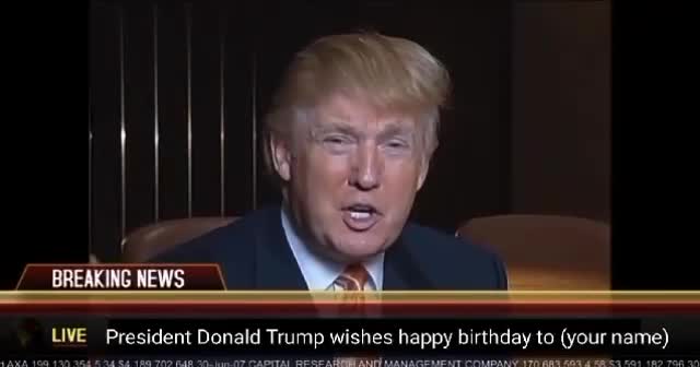 Personalized happy birthday wish from president donald trump by ...