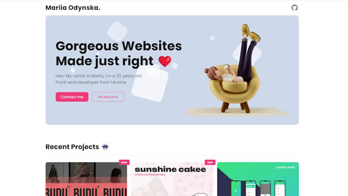 Create responsive portfolio website by Mari_ody | Fiverr