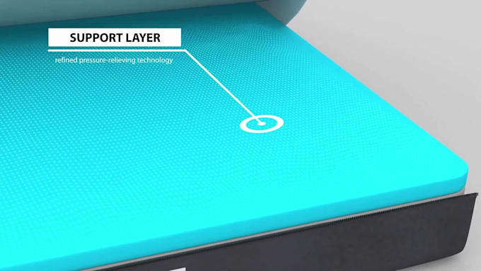 3d mattress animation topper render 3d bed model bed frame 3d product ...