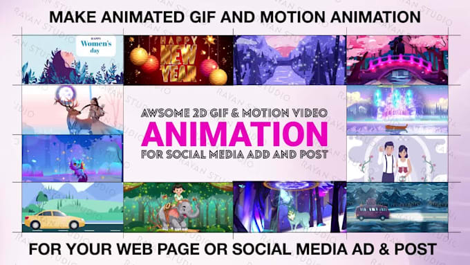 Make 2d gif and motion animation for social media by Frelancer_rayan ...