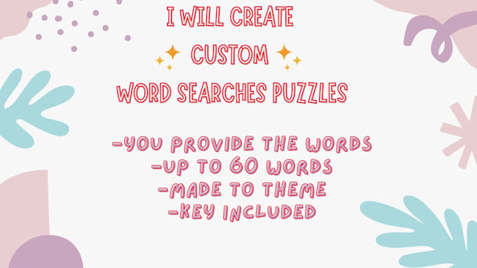 Create custom word search puzzles by Mistieryan | Fiverr