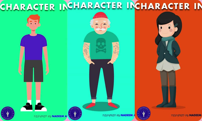 Draw a cute 2d cartoon characters and vector art by Nadeemahmedghot ...