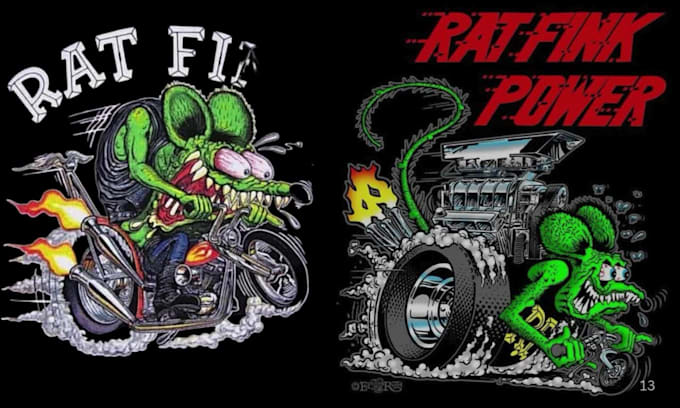 Create rat fink illustration kustom style cartoon monster horror style ...