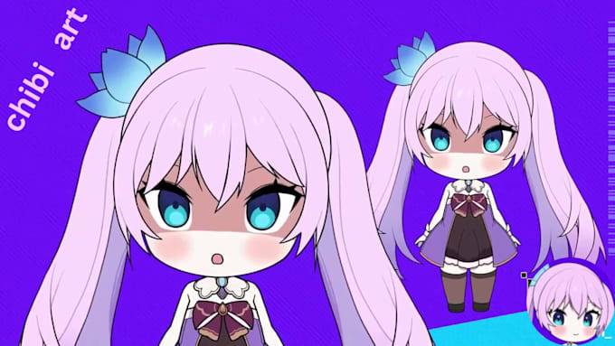 Hacer personaje chibi, modelo live2d, arte chibi, hoja de chibi en ...