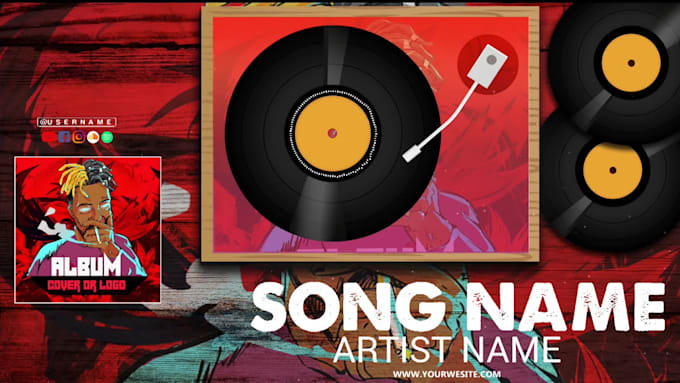 Vinyl record style music visualizer for your music by Rahtha | Fiverr