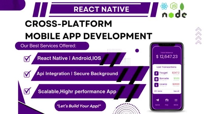 Develop high performance android,ios apps using react native by Mohsinali546 | Fiverr