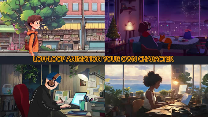 Create a lofi loop animation illustration and gif animation by ...