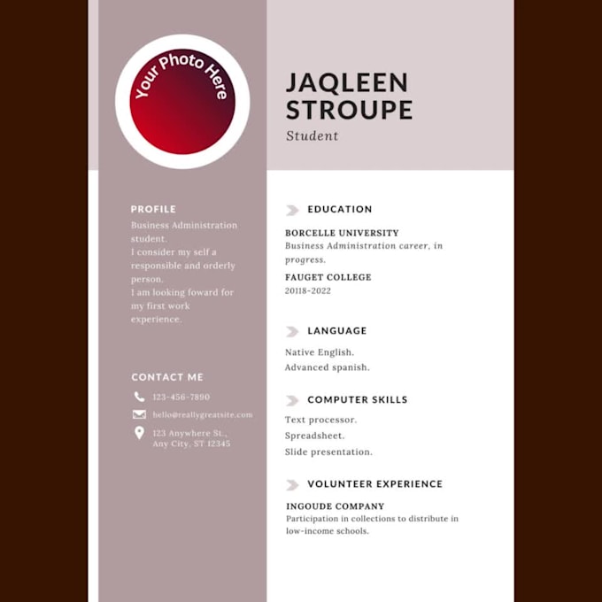 Design professional resume ,modern cv template by Hiraazeemi | Fiverr