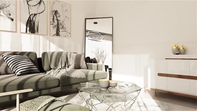 Be your interior 3d modeler, house interior with furniture, blender ...