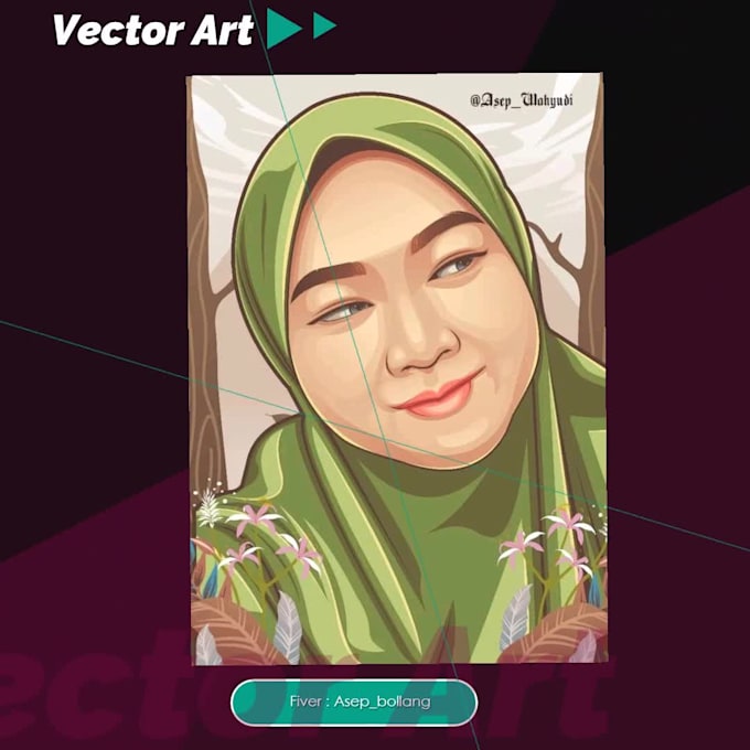 Draw your photo into style cartoon vector portrait by Asep_bollang | Fiverr