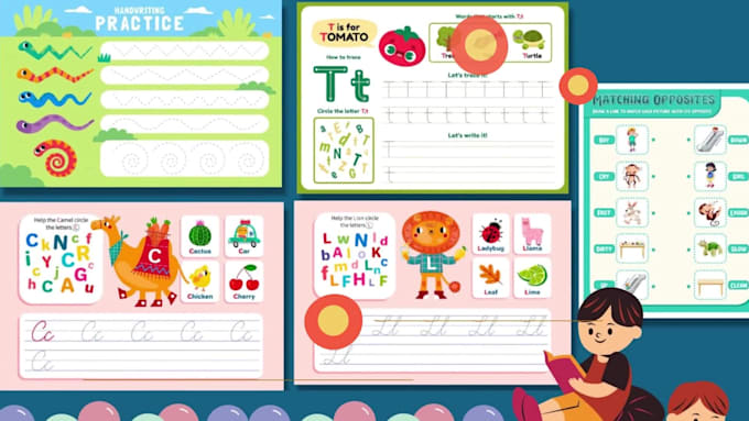 Design illustration, children worksheets, kids activity book by ...