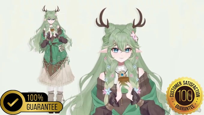 Design and rig live2d vtuber model 2d anime pngtuber vtuber commission ...