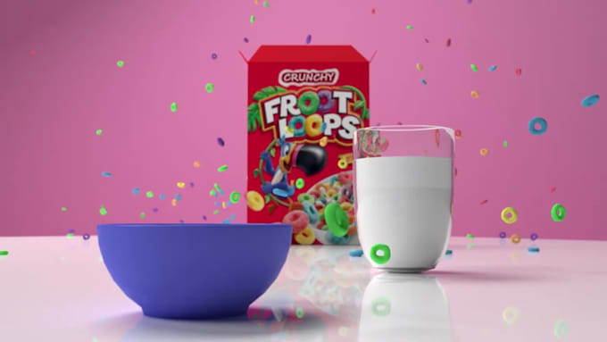 Create 3d cereal animation 3d food modeling food packaging animation ...