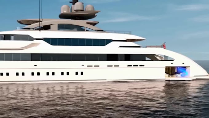 Make a realistic render,3d model yacht,boat, ship animation,water ...