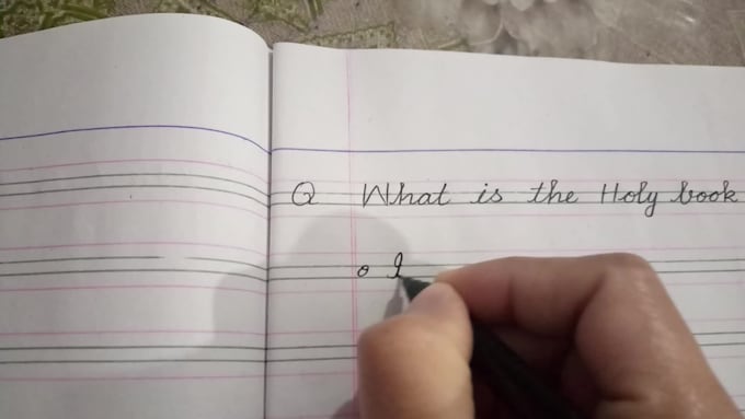 Write beautiful and cursive handwriting for you by Meherzahbukhari | Fiverr