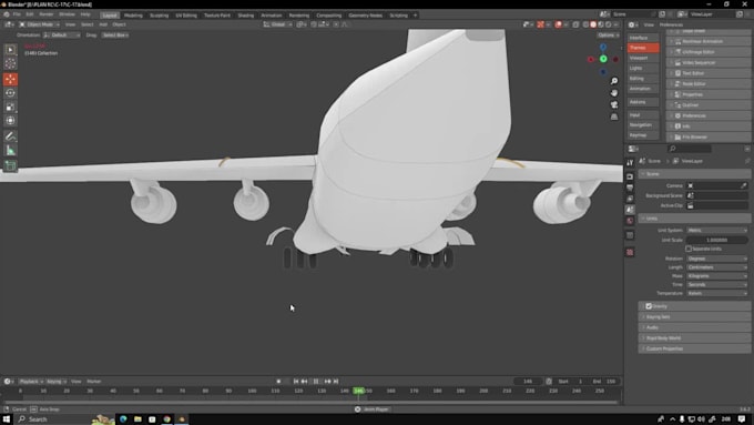 Design an aircraft aerodynamic rc plane design in cad blender solidworks