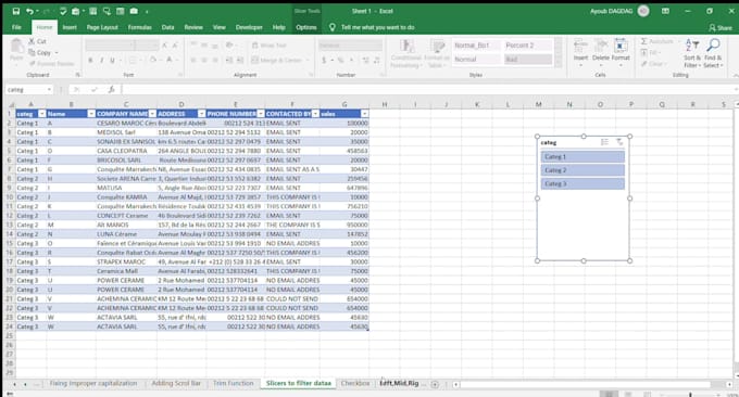 Help design your ms excel spreadsheet by Nouhailared | Fiverr