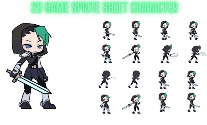 Do sprite sheet animation, minecraft skin roblox gfx pixel game, 2d ...