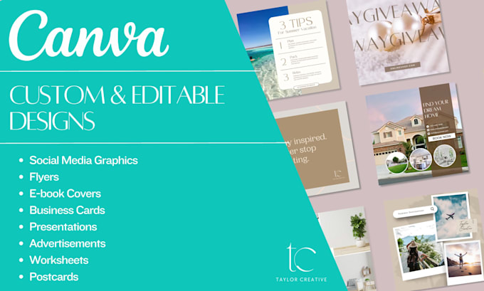 Create any design using canva by Taylorshaw_ | Fiverr