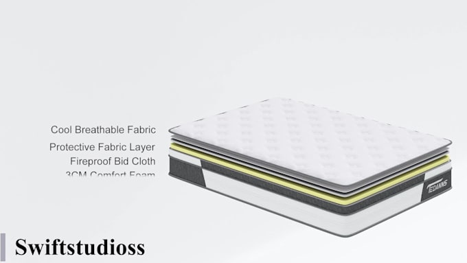 Do 3d axonometric animation 3d mattress animation 3d bed animation by ...