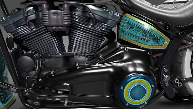 Render 3d motorcycle model, ue5 game assets, motorcycle parts,cgi bike ...