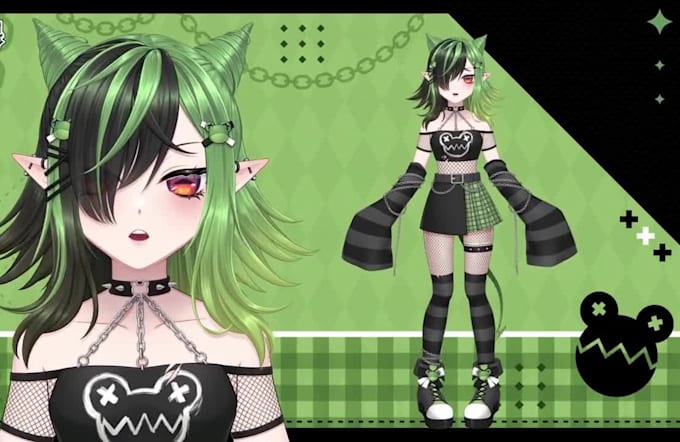 Design cute 2d vtuber model, 2d vtuber rigging, live2d vtuber model, 2d ...