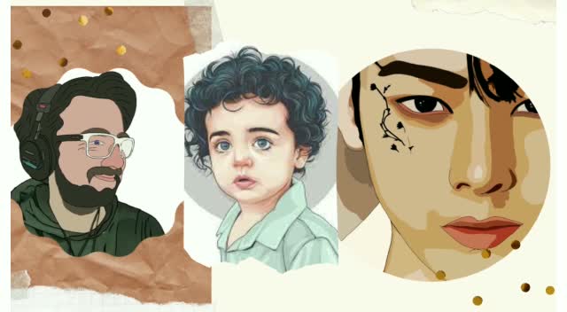 Draw your semi realistic cartoons portraits from pic by Fullmoongraphic ...