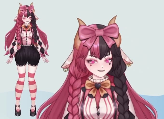 Draw custom 2d vtuber model, live2d rig, live2d model commission ...