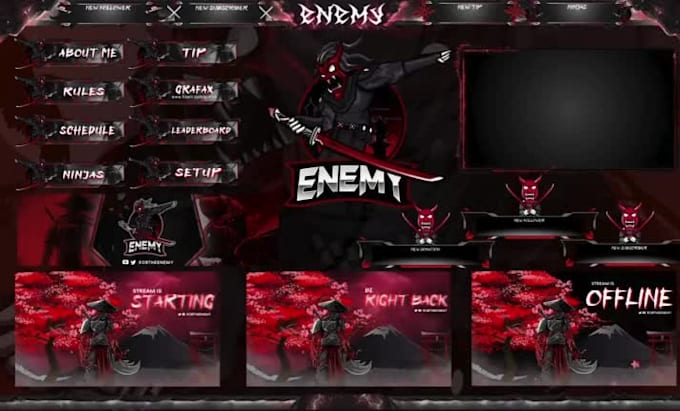 Paquete de superposición de transmisión animada de vtuber de anime ...