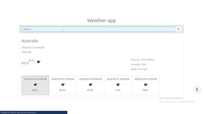 Make weather forecasting app or website by Dhruv8823 | Fiverr