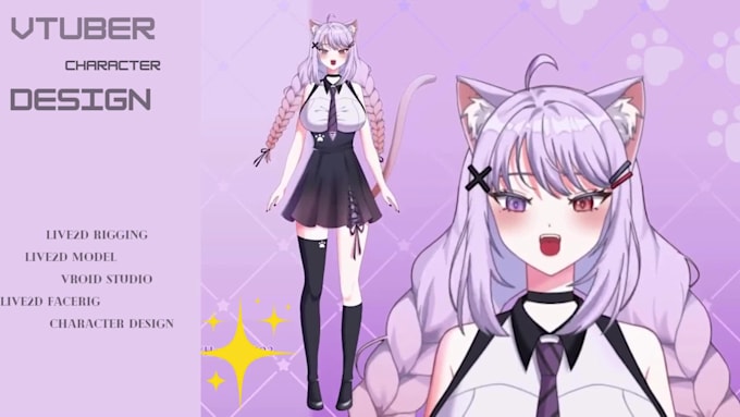 Design and rig 2d vtuber model, live2d rigging for streaming with ...