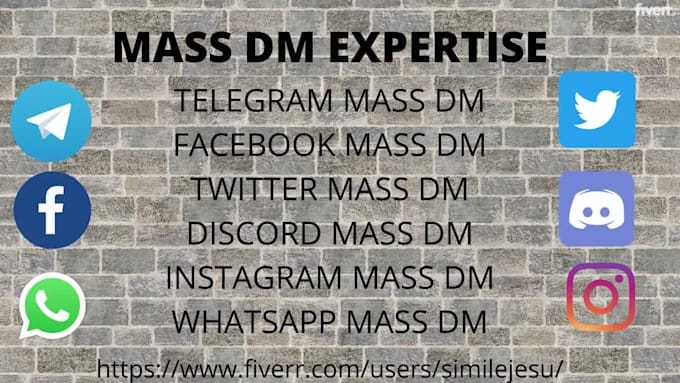 Do twitter mass dm, instagram mass dm, discord mass dm by Adewale280 ...