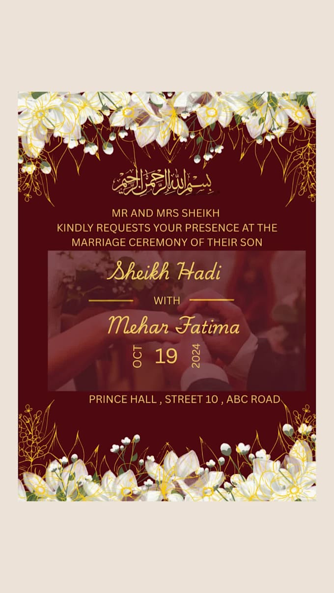 Design wedding invitation , nikkah, engagement and birthday cards by ...