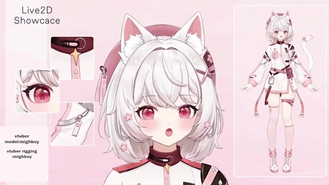 Dibujar y montar el modelo 2d de vtuber, diseño de live2d vtuber usando live2d para vtube studio