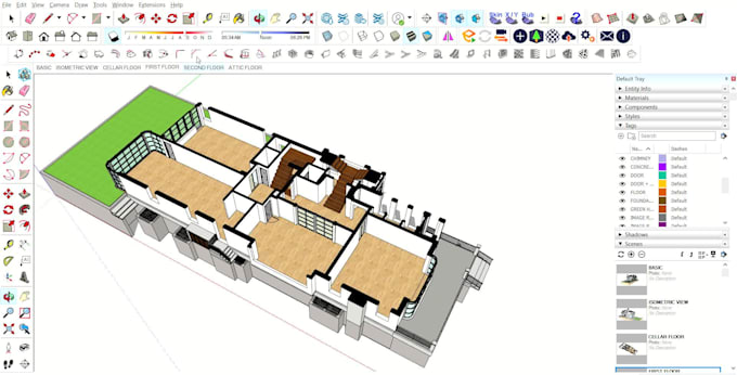 Draw your 2d layout plan sketch to 3d with sketchup by Richanreddesign ...