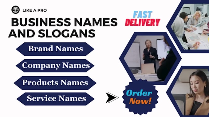 Create catchy business names, product names and slogans by Savani_hub | Fiverr