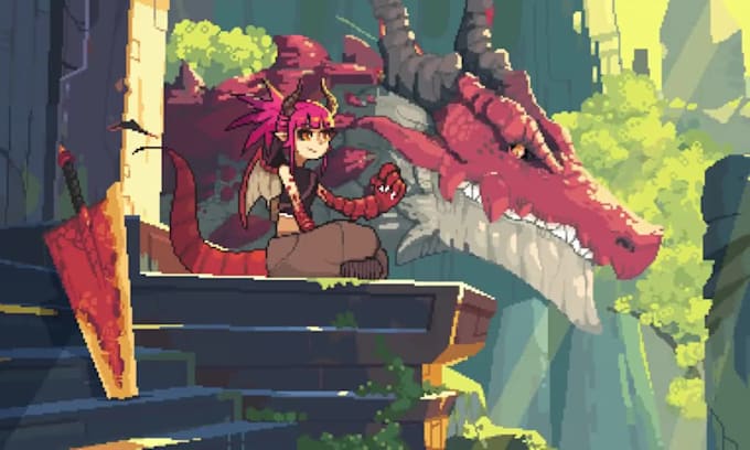 Crea sprite di personaggi in pixel art animazioni looping lo-fi sfondo ...