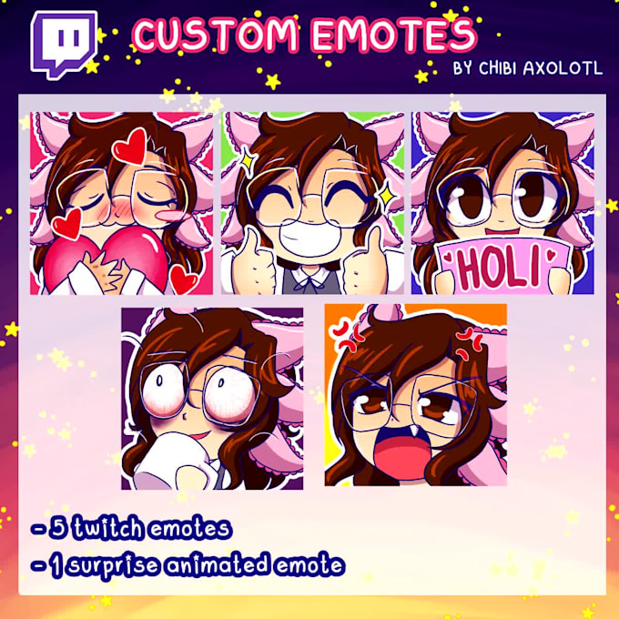 Do cute emotes for your twitch channel by Dianavieyra3012 | Fiverr