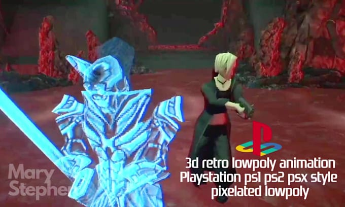 Create retro ps1 ps2 psx lowpoly animation for games, music video loop ...