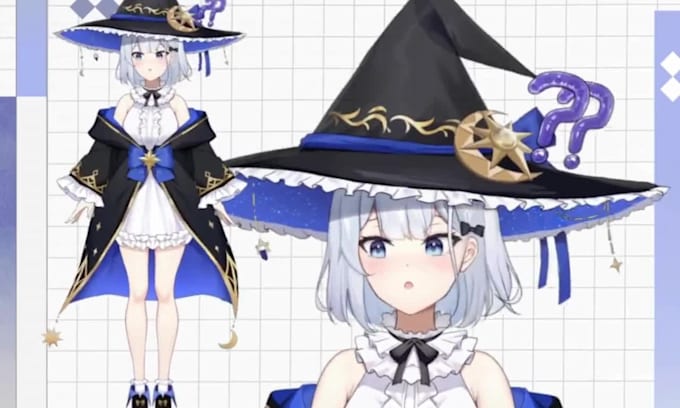 Draw oc anime vtuber model live2d avatar 2d vtuber model face rig anime pfp