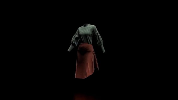Render 3d garment design, fashion animation, in runway or rotation ...