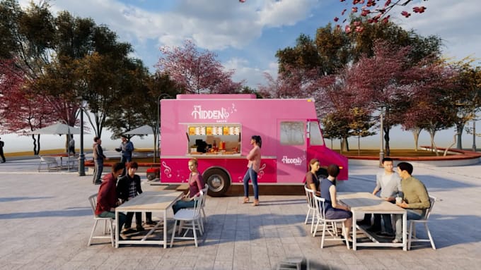 Design food truck, food stall, cart, booth, café, container shop by ...