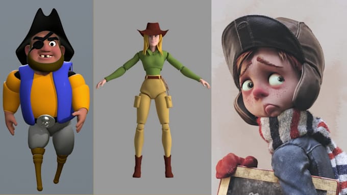 Create cute 3d cartoons and character modeling for animation by ...