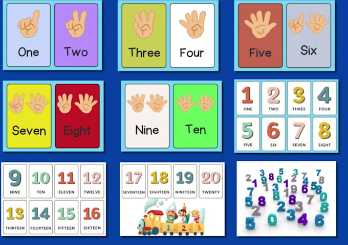 Design fun learning flash cards for kids by Digitaldreamma | Fiverr