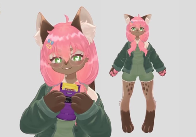 Realizar encargos de vtuber 2d, modelo de vtuber furry 2d, montaje de ...