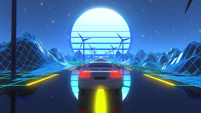Create a personalized synthwave 3d video loop 80s retro style by Arturo_visuals | Fiverr