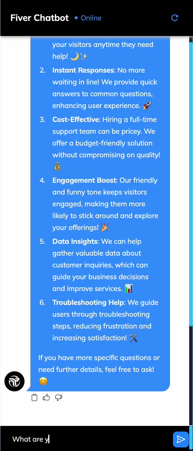 Create a fully automated ai chatbot for your website by Titanbotchat | Fiverr