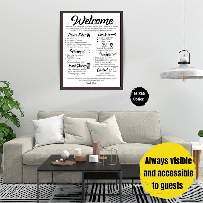 Create a customizable airbnb welcome letter by Hannahchehab | Fiverr